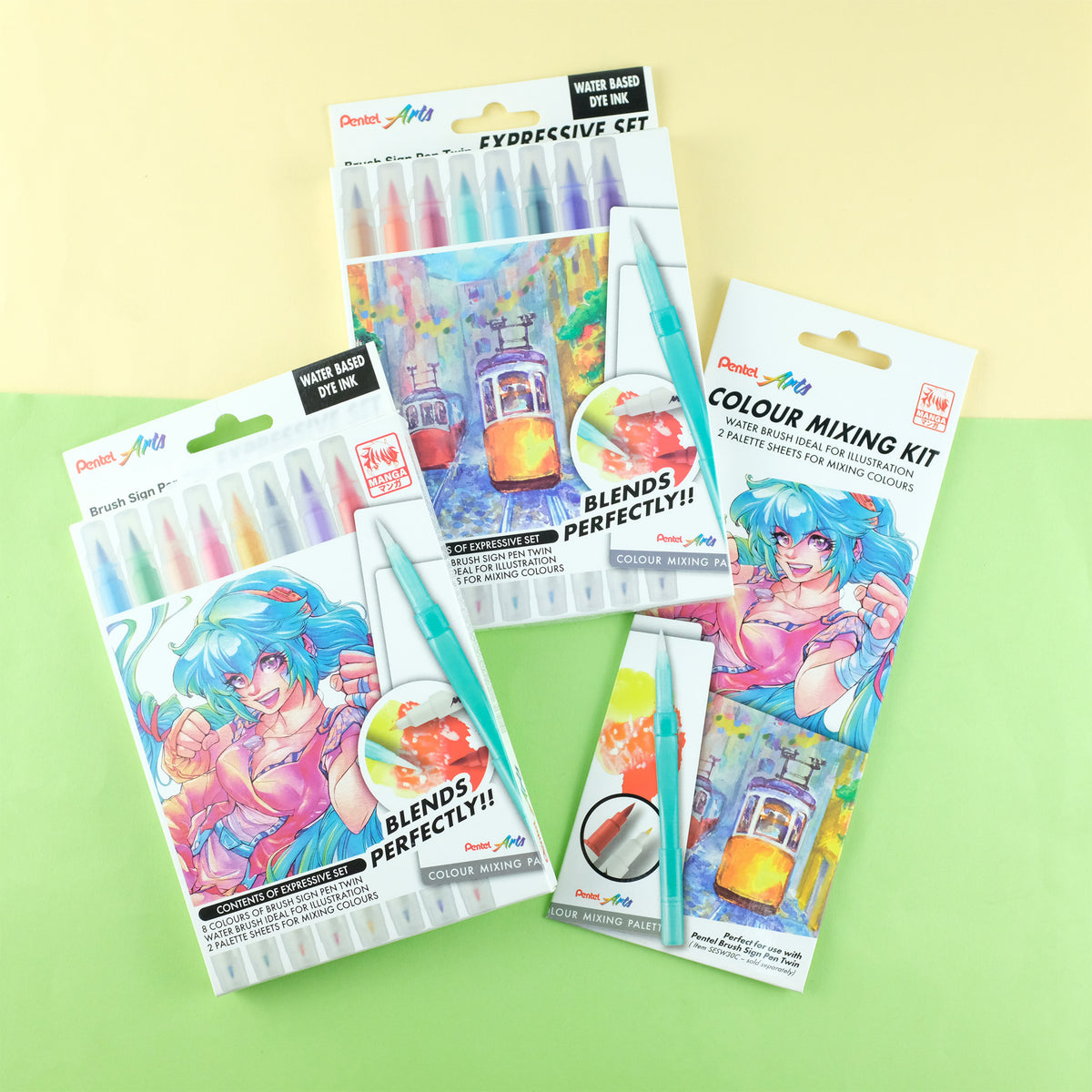 Brush Sign Pen Twin Expressive Set (with Water Brush)– Pentel Singapore